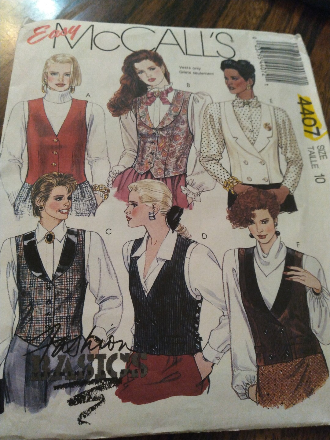 Uncut Easy Mccalls 4407 Size 10 Misses Vest Pattern - Etsy