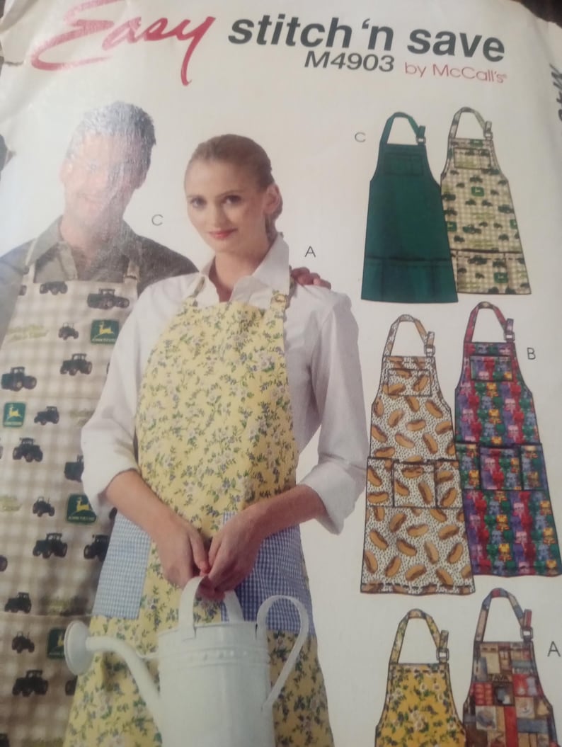 Easy Stitch 'N Save Mccall's M4903 Apron Pattern Size Xl - Etsy
