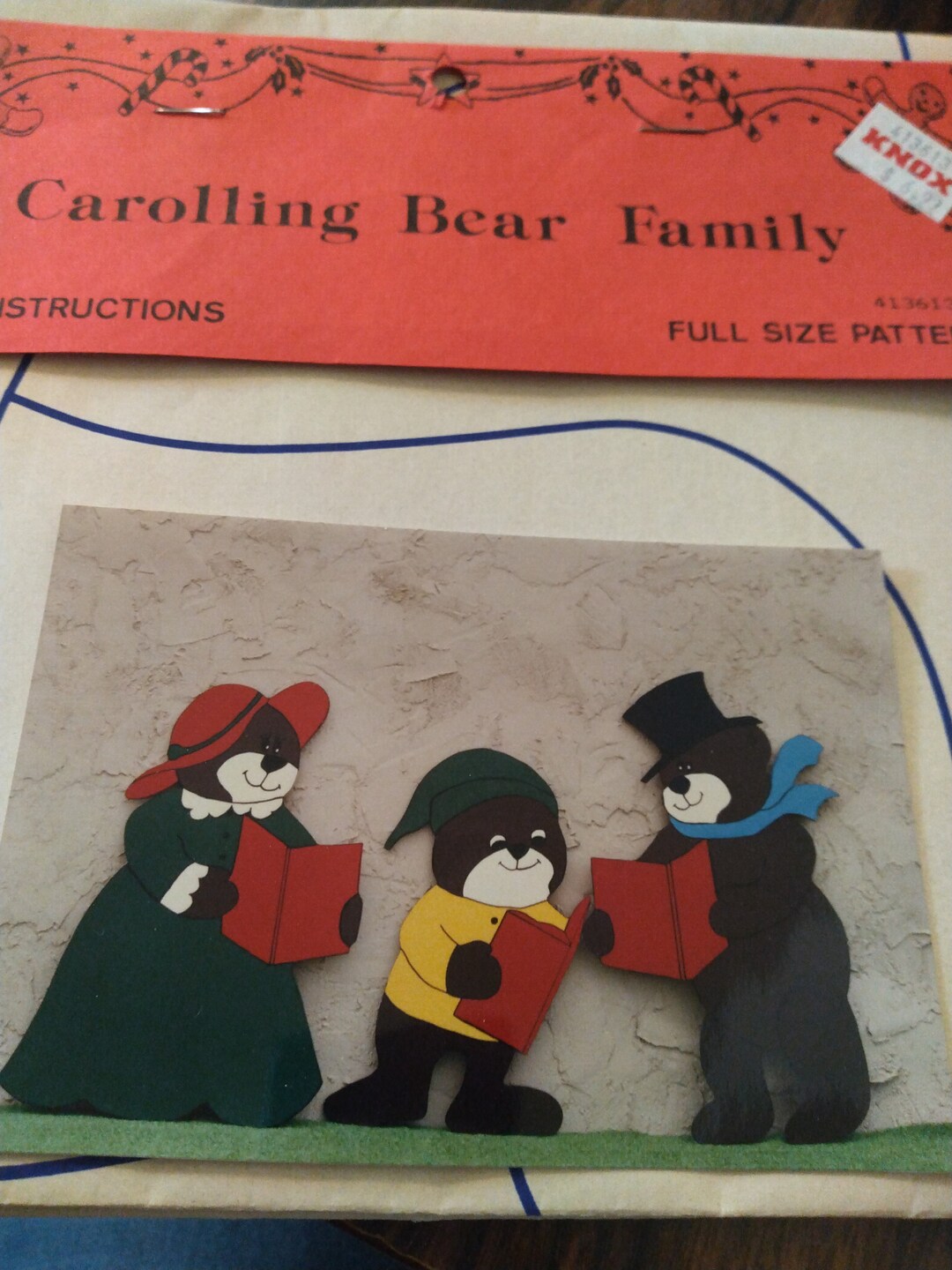 Uncut Carolling Bear Family Full Size Pattern - Etsy
