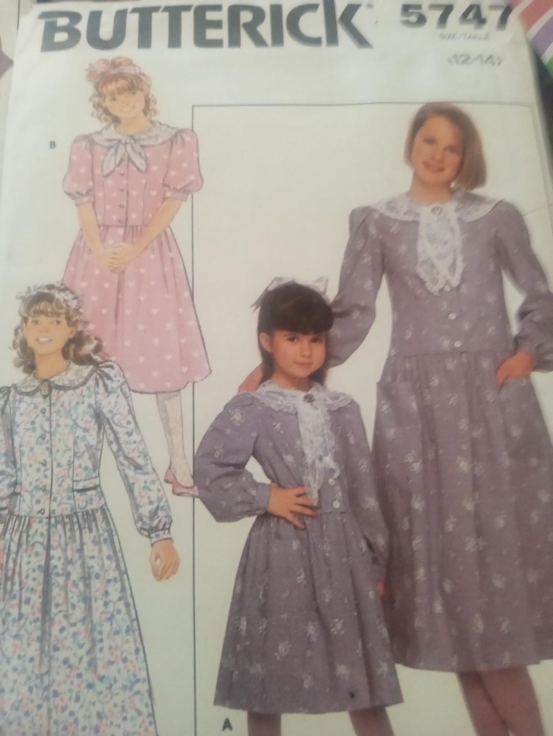 Uncut Butterick 5747 Multiple Sizes Girls Dress - Etsy