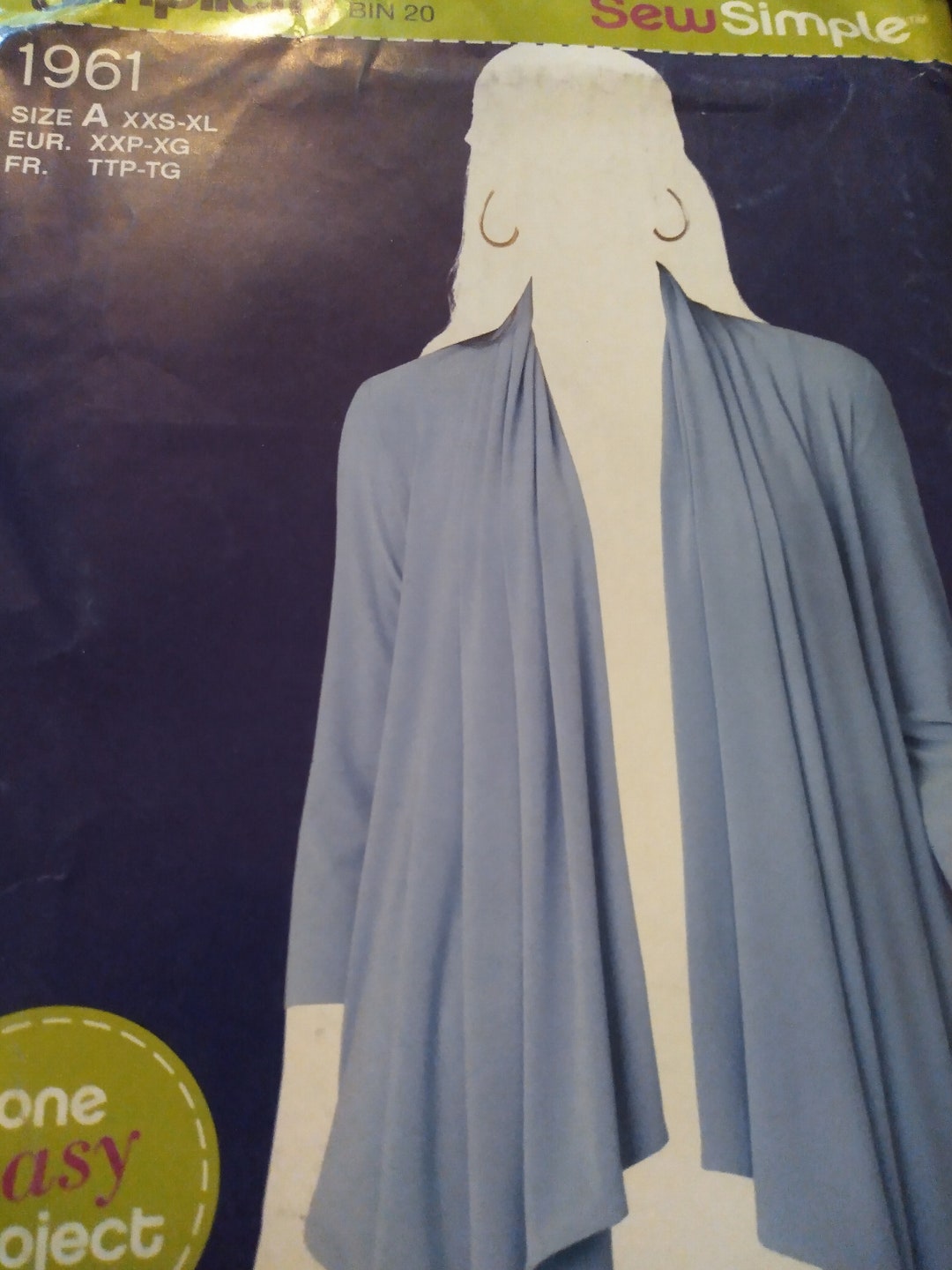 Uncut Simplicity Sew Simple 1961 Xxs-xl Misses Cardi Wrap - Etsy