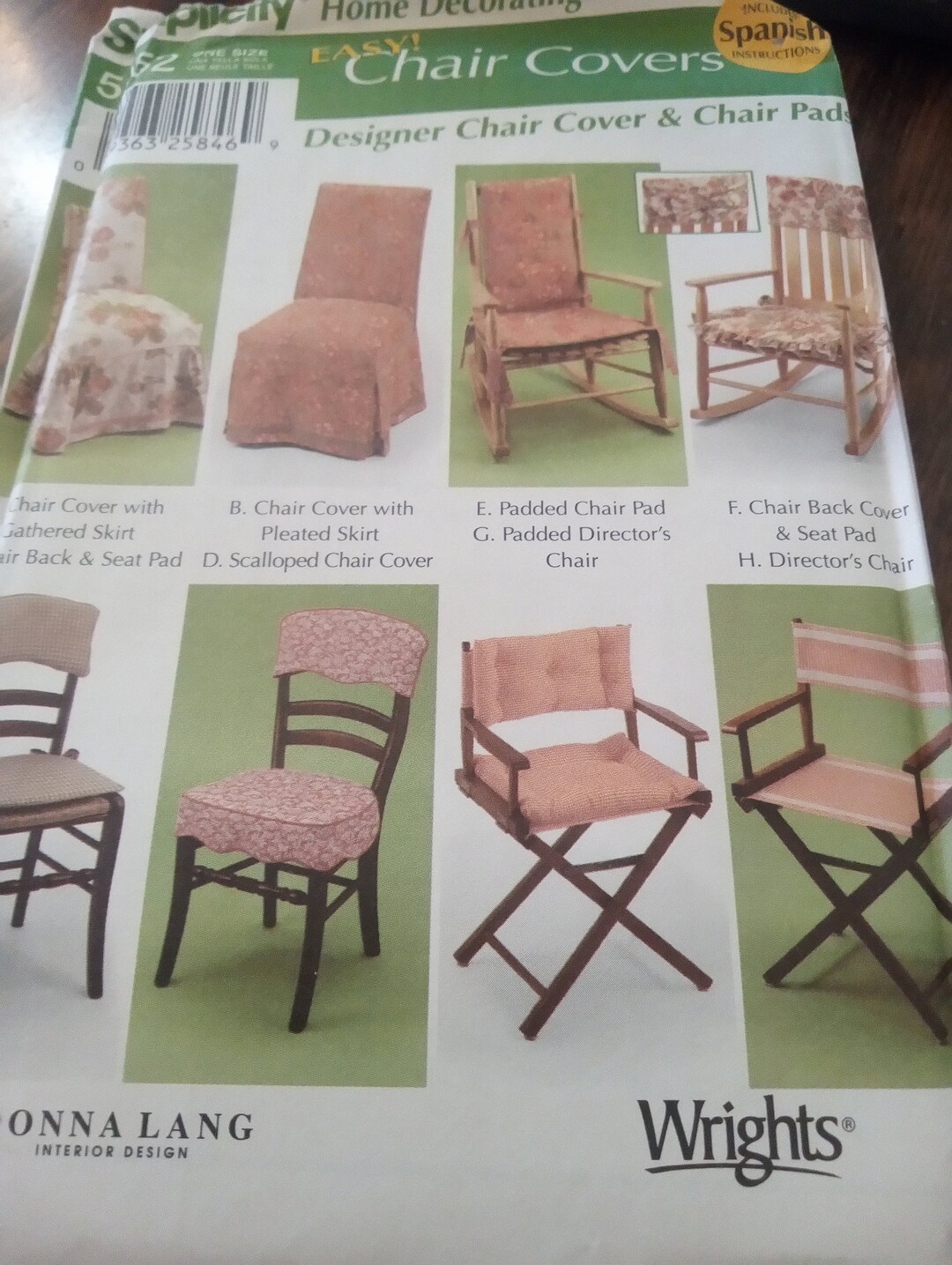 Uncut Simplicity Home 5952 Easy Chair Covers and Chair Pads Pattern - Etsy