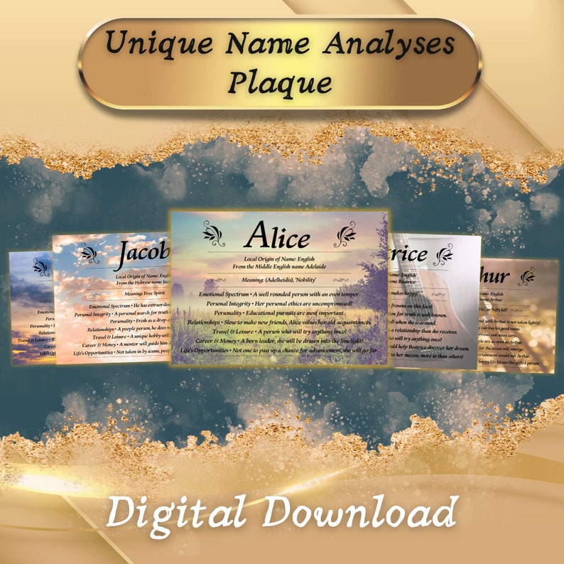 Unique Name Analyses Plaque - Etsy