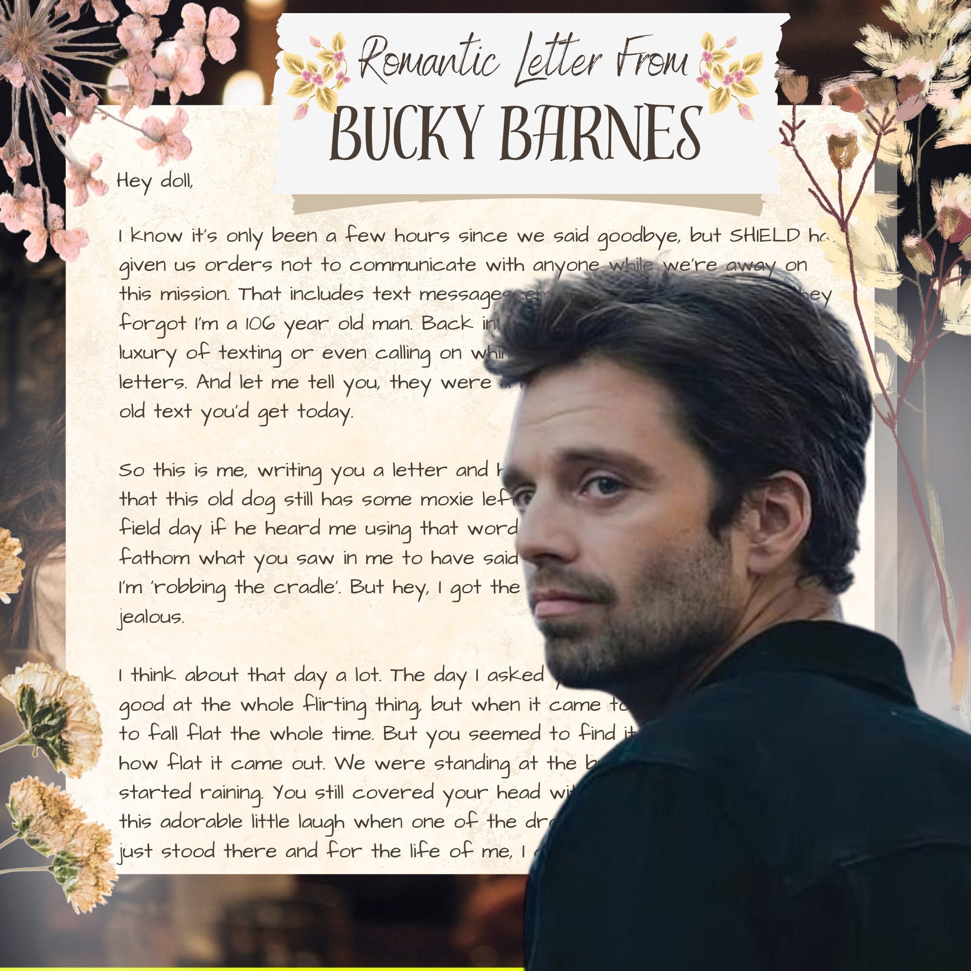 Romantic Letter From Bucky Barnes - Etsy