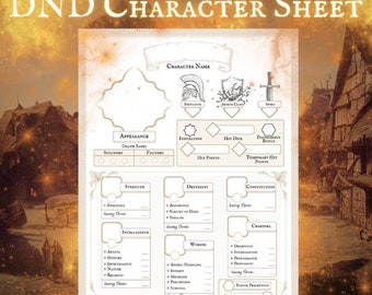 DND Dyslexia Character Sheet PDF Printable File Digital Download - Etsy