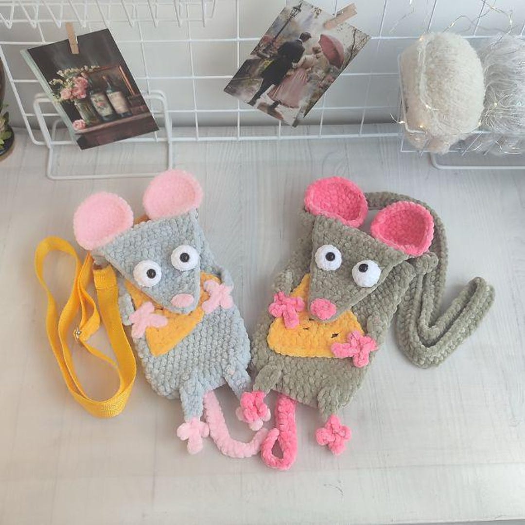 Crossbody Mouse Bag Crochet Pattern, Rat Bag, Small Crochet Purse ...