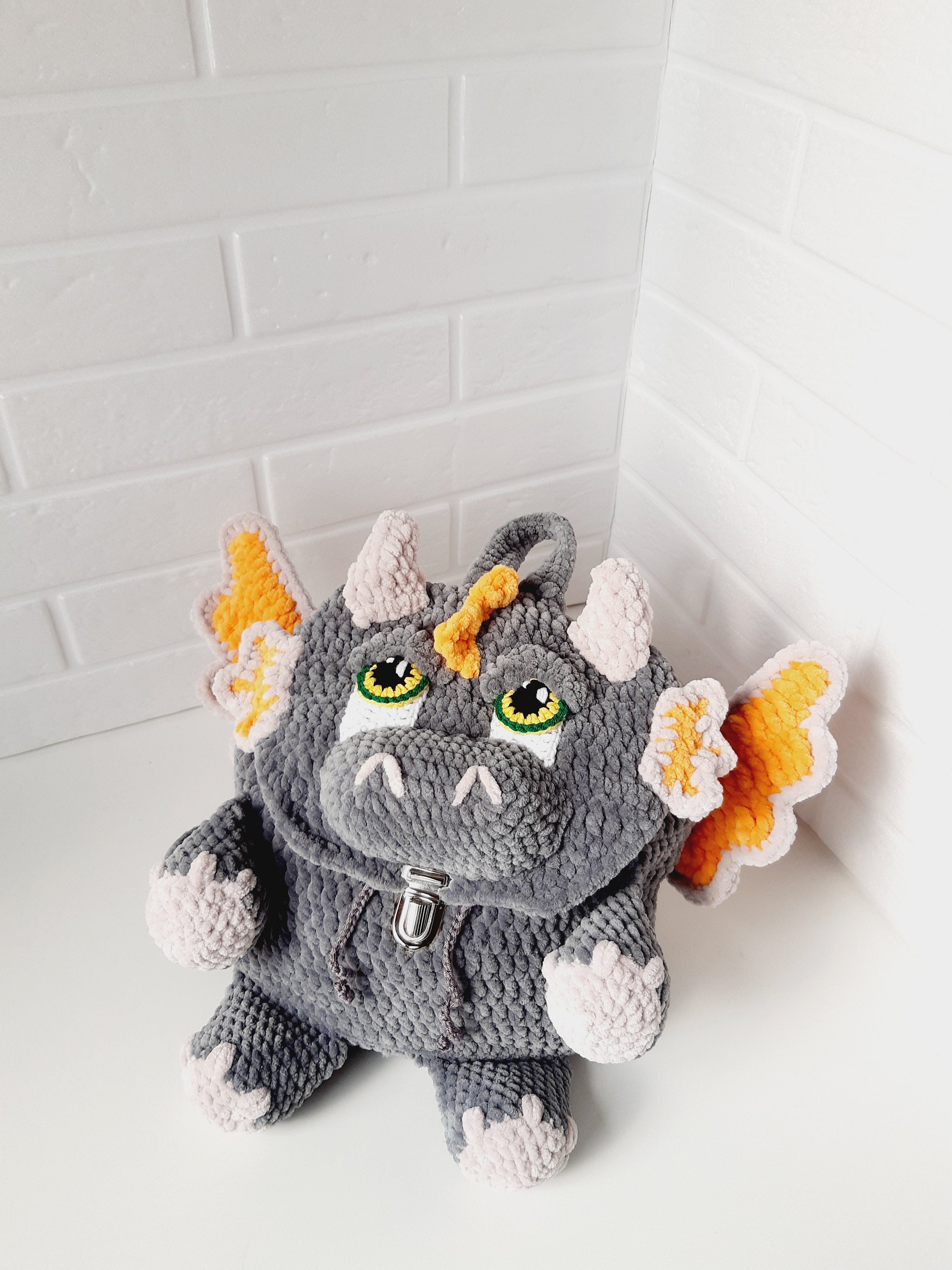 Crochet Pattern Dragon Baby Backpack, Crochet Dino Backpack PDF, Gift ...