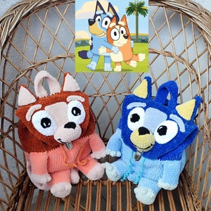 2 Bluey and Bingo Backpack Crochet Pattern, Puppy Dog, 2 Cartoon ...