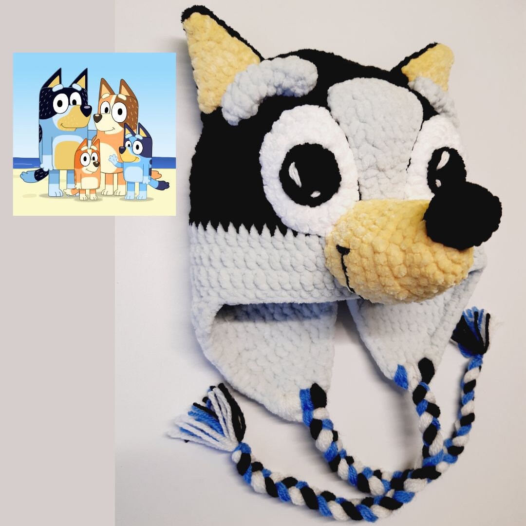 Crochet Bluey Dog Kid Hat Pattern, Crochet Pattern, Bluey Dog, Child ...