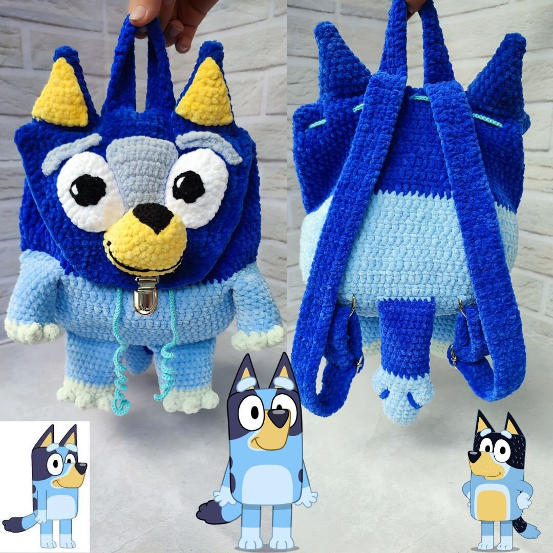 2 Backpacks Crochet Pattern, Puppy Dog, 2 Cartoon Characters Bag ...