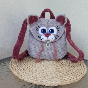 5 Crochet Animals Backpack Patterns, Cat Backpack Crochet Pattern ...