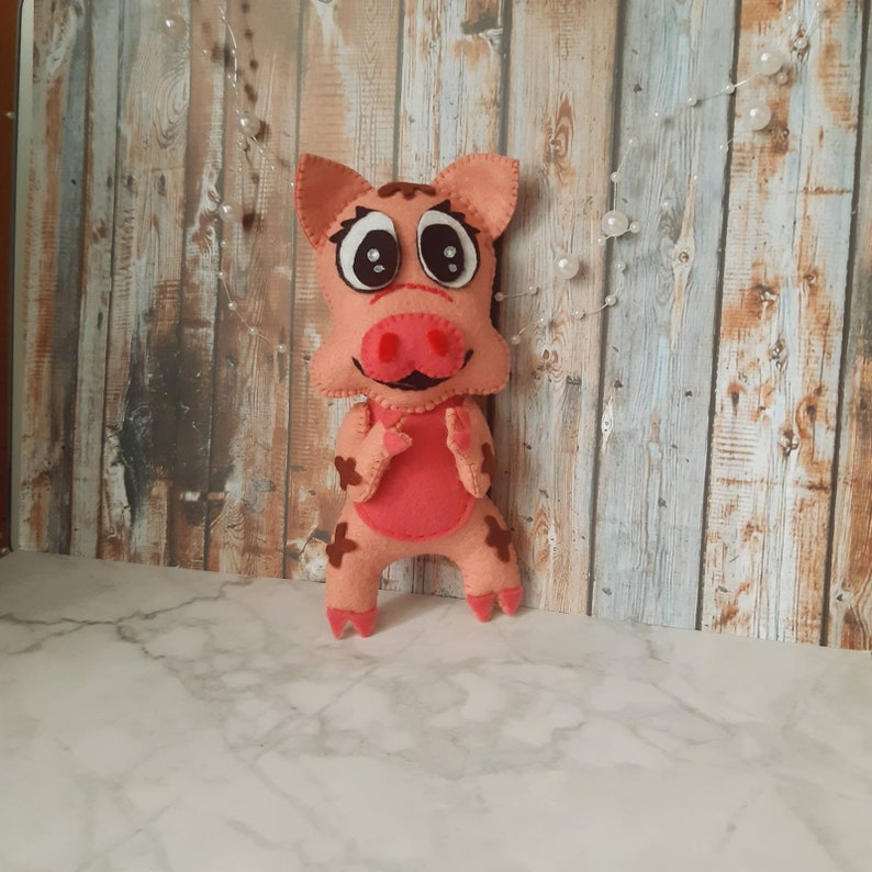 Felt Pig Toy PDF Pig Toy Sewing Pattern Cute Farm Animal Pig - Etsy