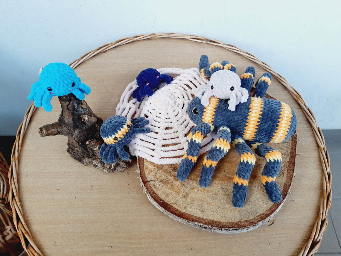 Large Spider and Baby Spider Crochet Pattern, Crochet Spider Amigurumi ...