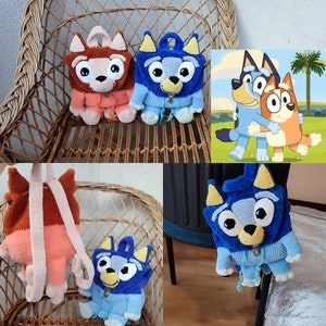 2 Bluey and Bingo Backpack Crochet Pattern, Puppy Dog, 2 Cartoon ...