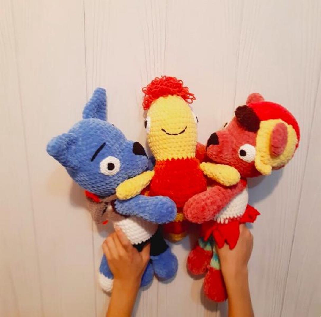 3 Cartoon Character Crochet Patterns, Crochet Pattern Toy, Baby Gift ...