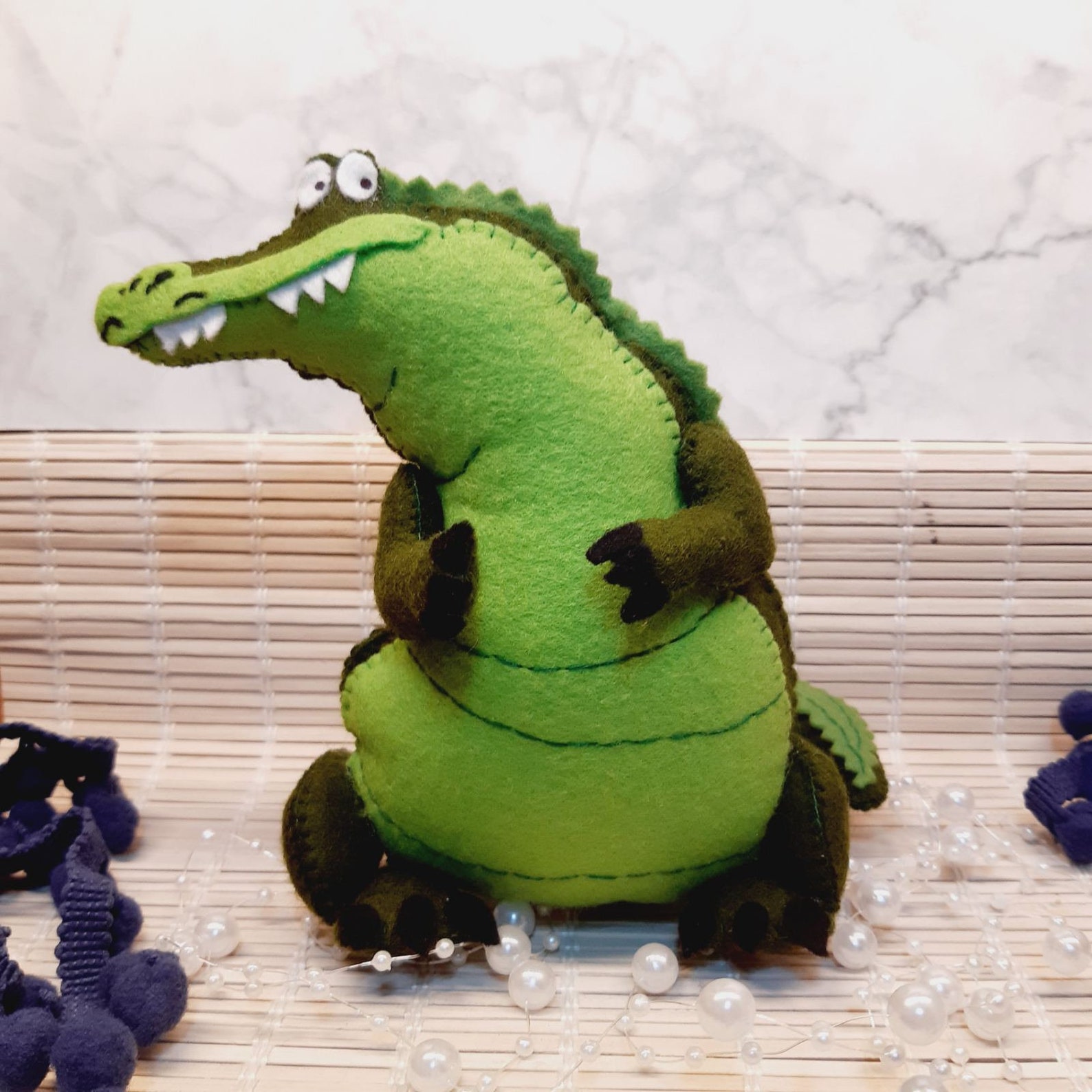 Crocodile Sewing Pattern, Felt Alligator Pattern, Sew by Hand a Felt ...