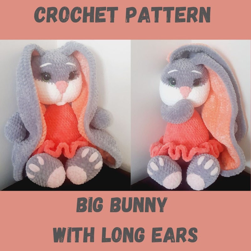 Bunny Long Ears Crochet Toy - Etsy
