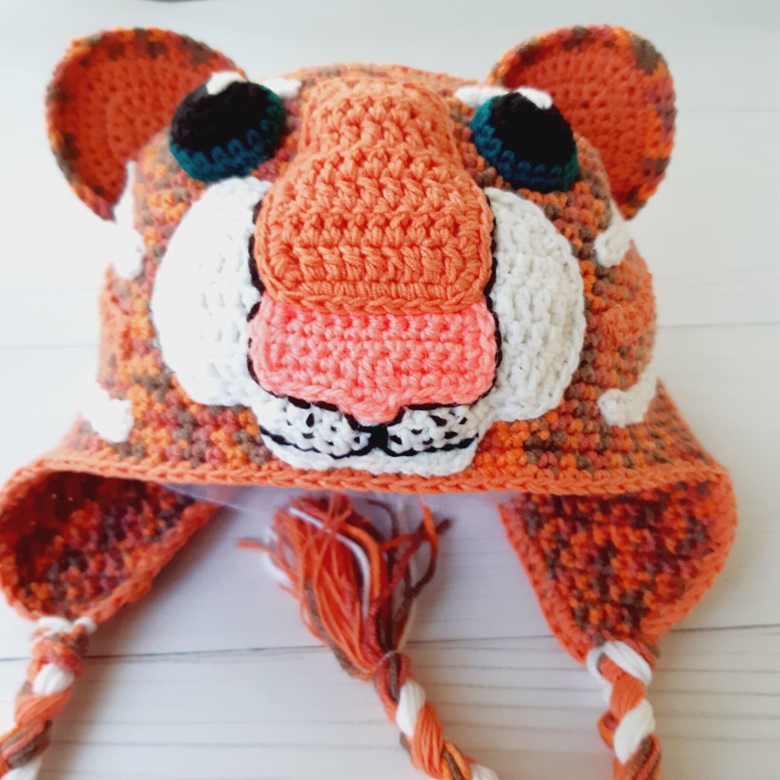 Crochet Pattern Tiger Hat Earflap Hat Crochet Pattern Animal - Etsy