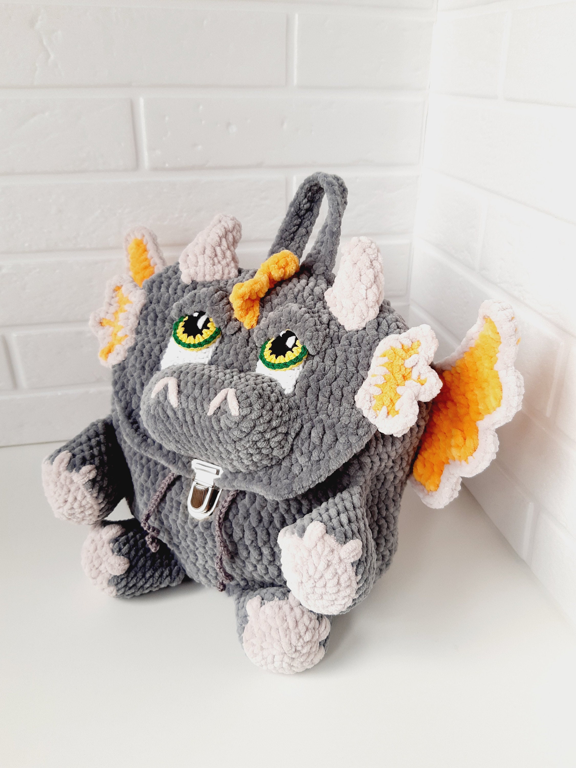 Crochet Pattern Dragon Baby Backpack, Crochet Dino Backpack PDF, Gift ...