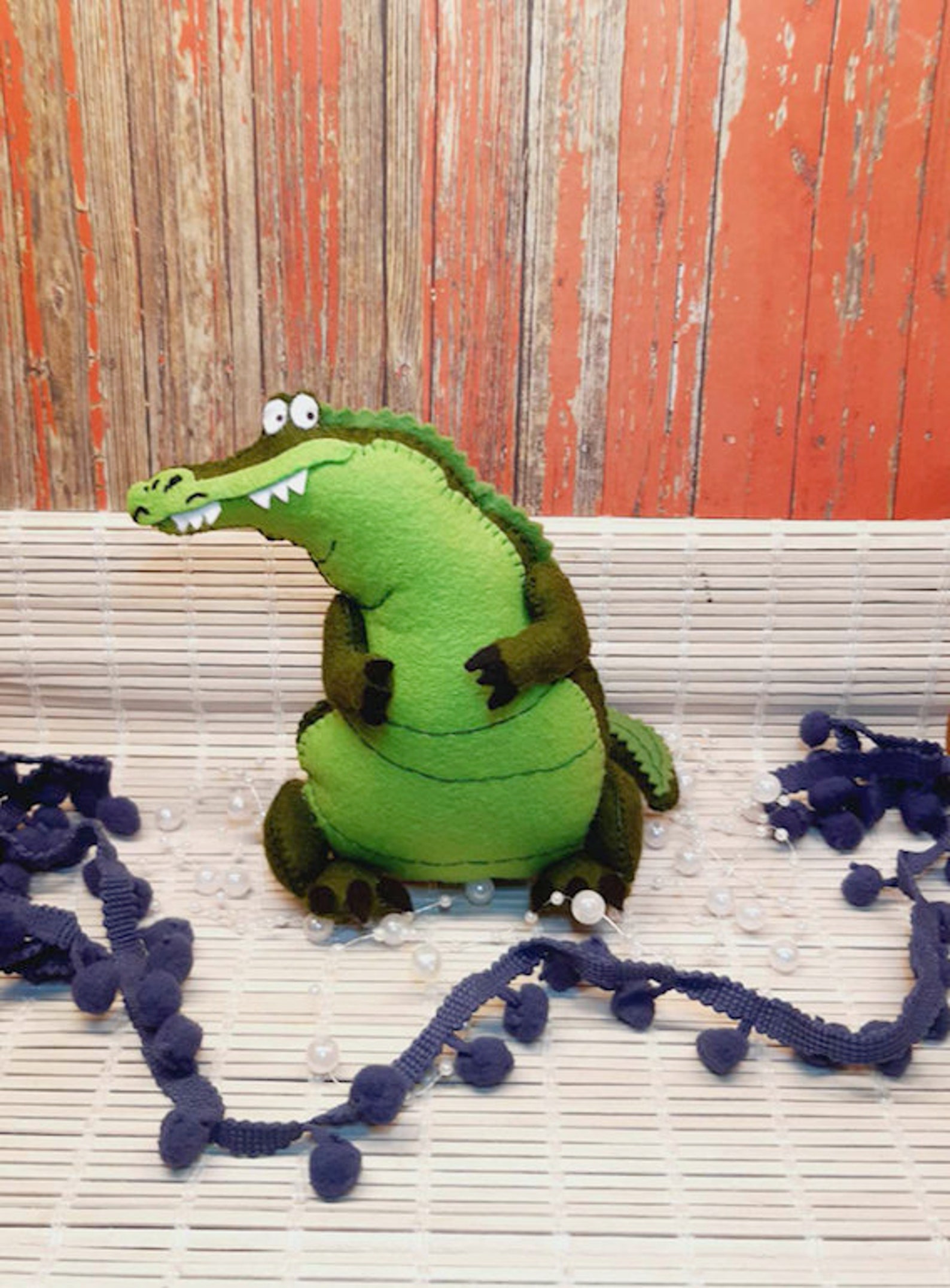 Crocodile Sewing Pattern, Felt Alligator Pattern, Sew by Hand a Felt ...