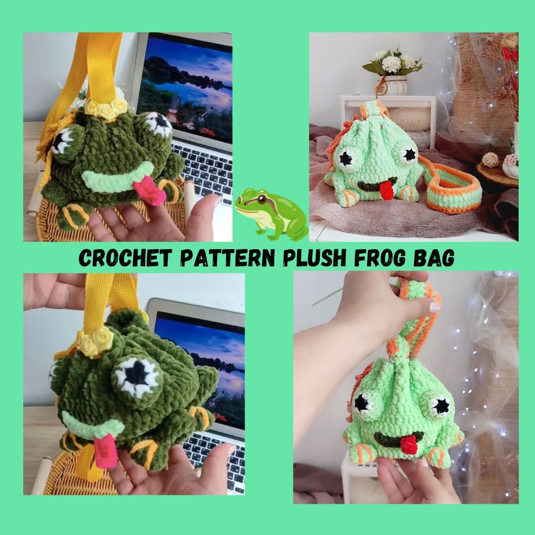 Cute Crochet Pattern Frog Pouch, Crossbody Bags Frog PDF, Crochet ...