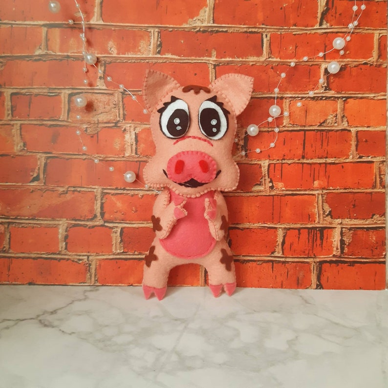 Felt Pig Toy PDF Pig Toy Sewing Pattern Cute Farm Animal Pig - Etsy