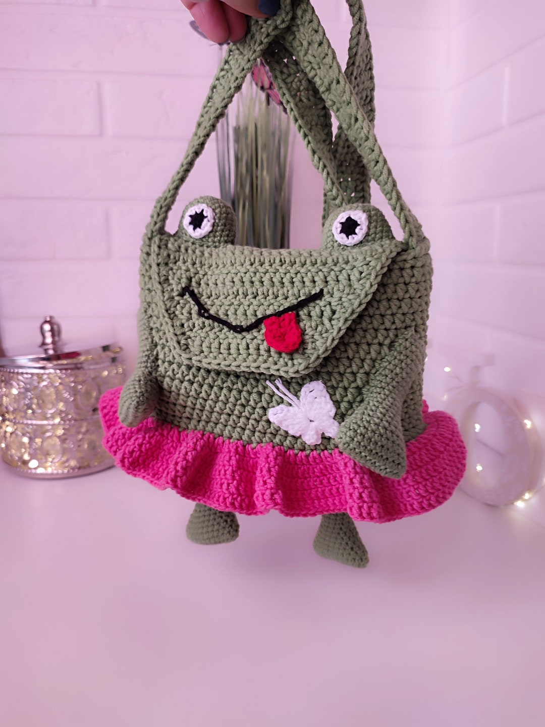 PDF Crochet Baby Frog Shoulder Bag, Frog Purse Pattern, Crochet Bag ...