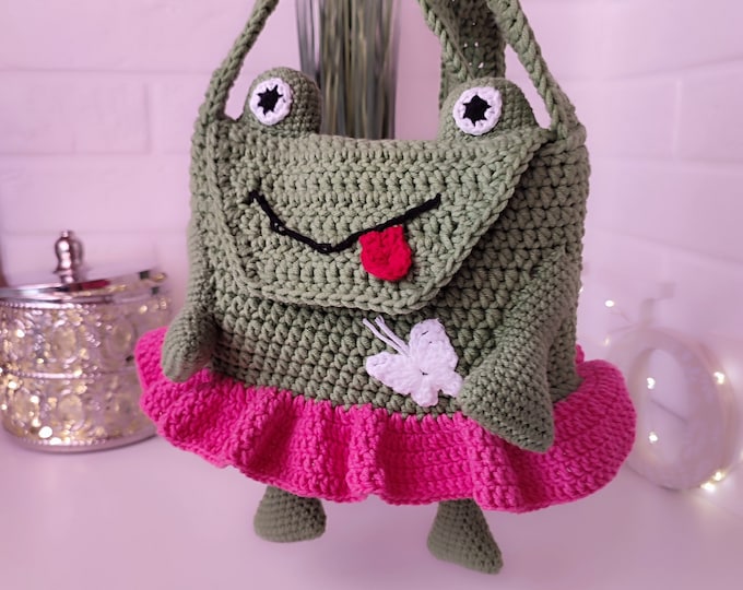 Crossbody Froggy Bag Crochet Pattern, Frog, Toad, Crochet Purse, Kawaii ...