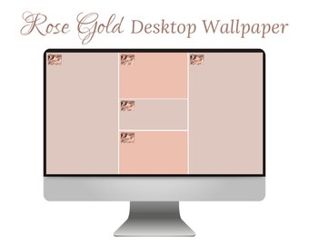 Rose Gold Desktop Wallpaper Organizer - Etsy