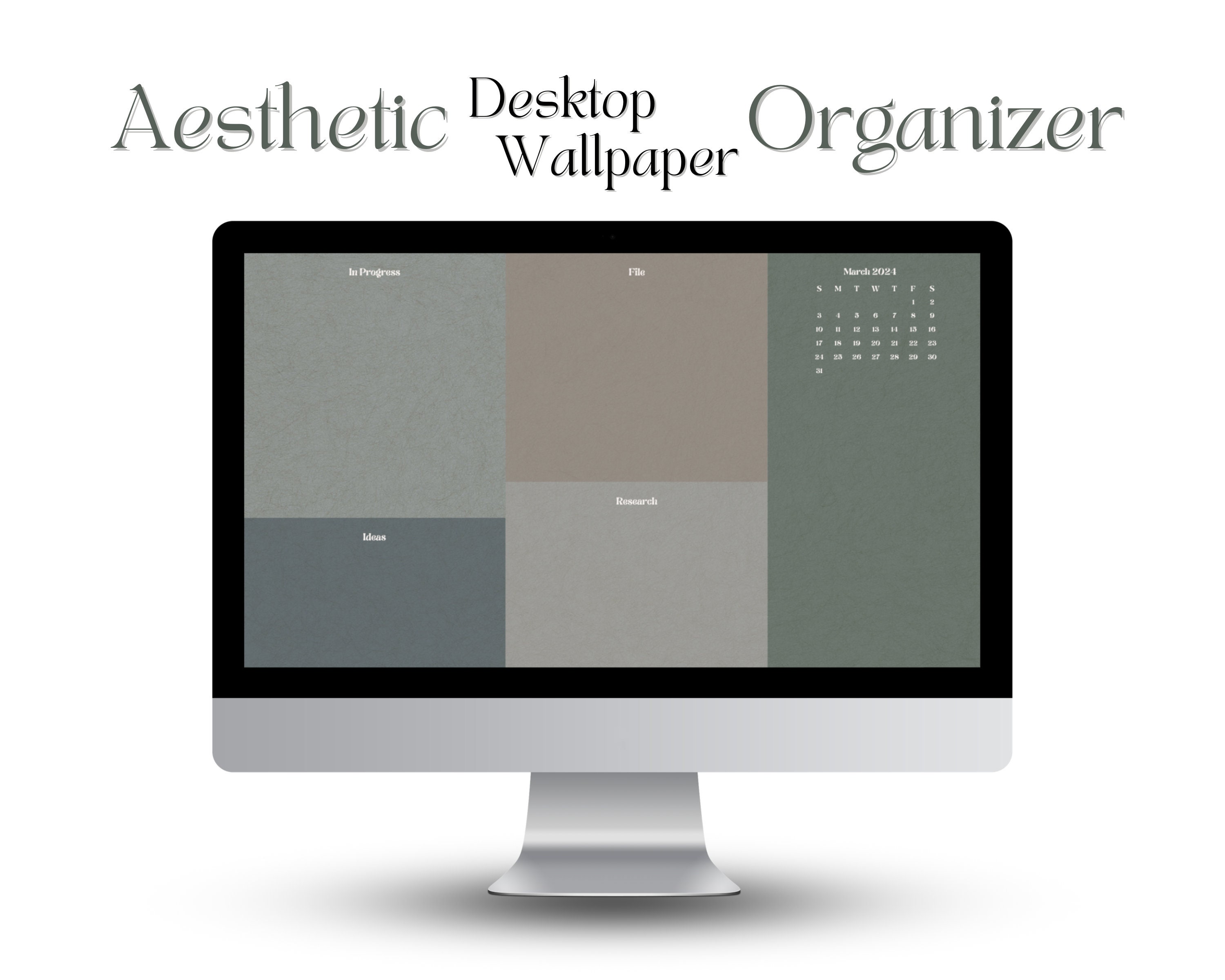 Aesthetic Desktop Wallpaper Organizer, Minimalist, Aesthetic, Instant ...
