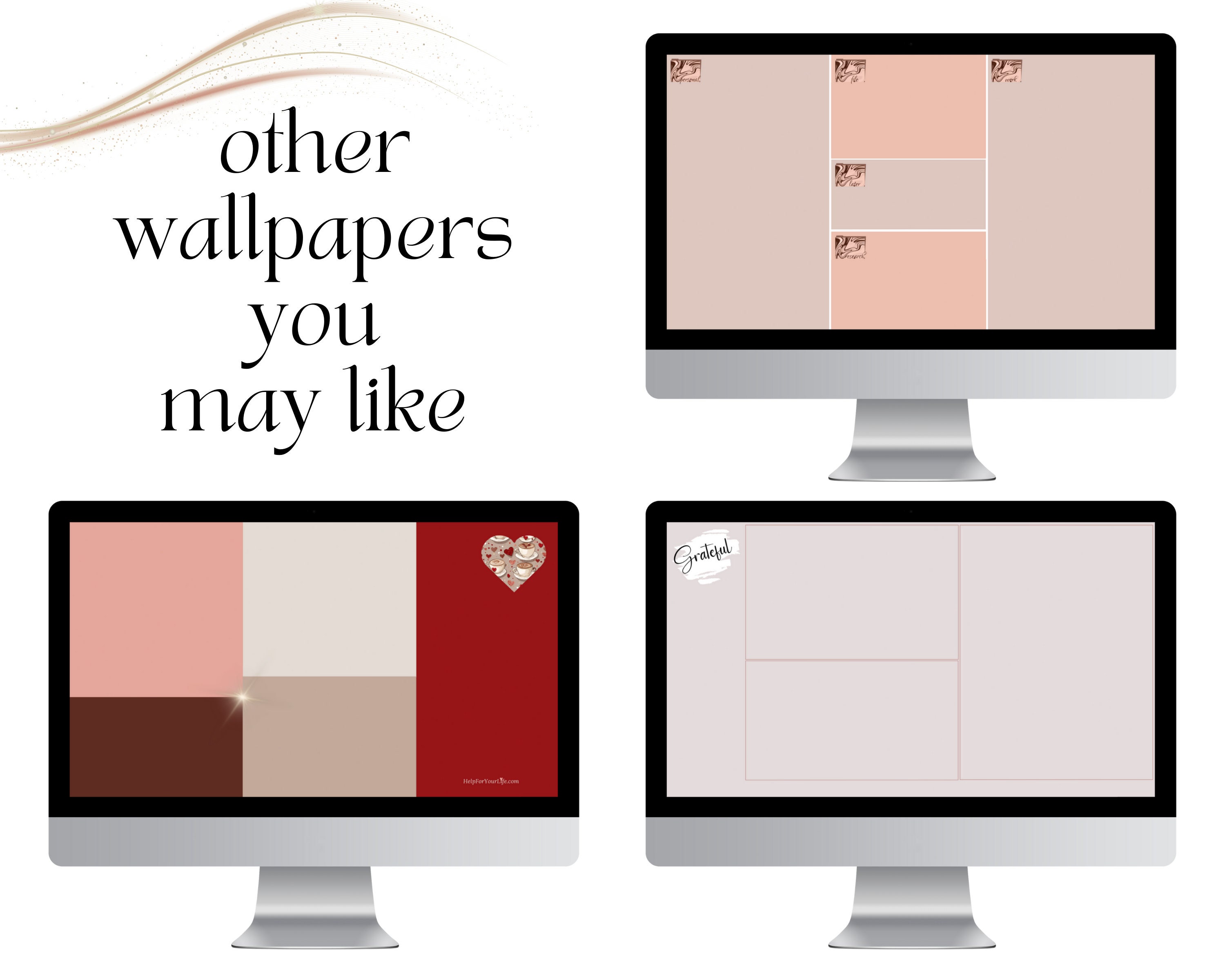 Aesthetic Desktop Wallpaper Organizer, Minimalist, Aesthetic, Instant ...