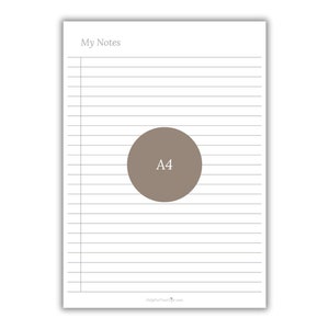 Minimalist Notes Papers, Templates, Printables, Pages, Notes Paper ...