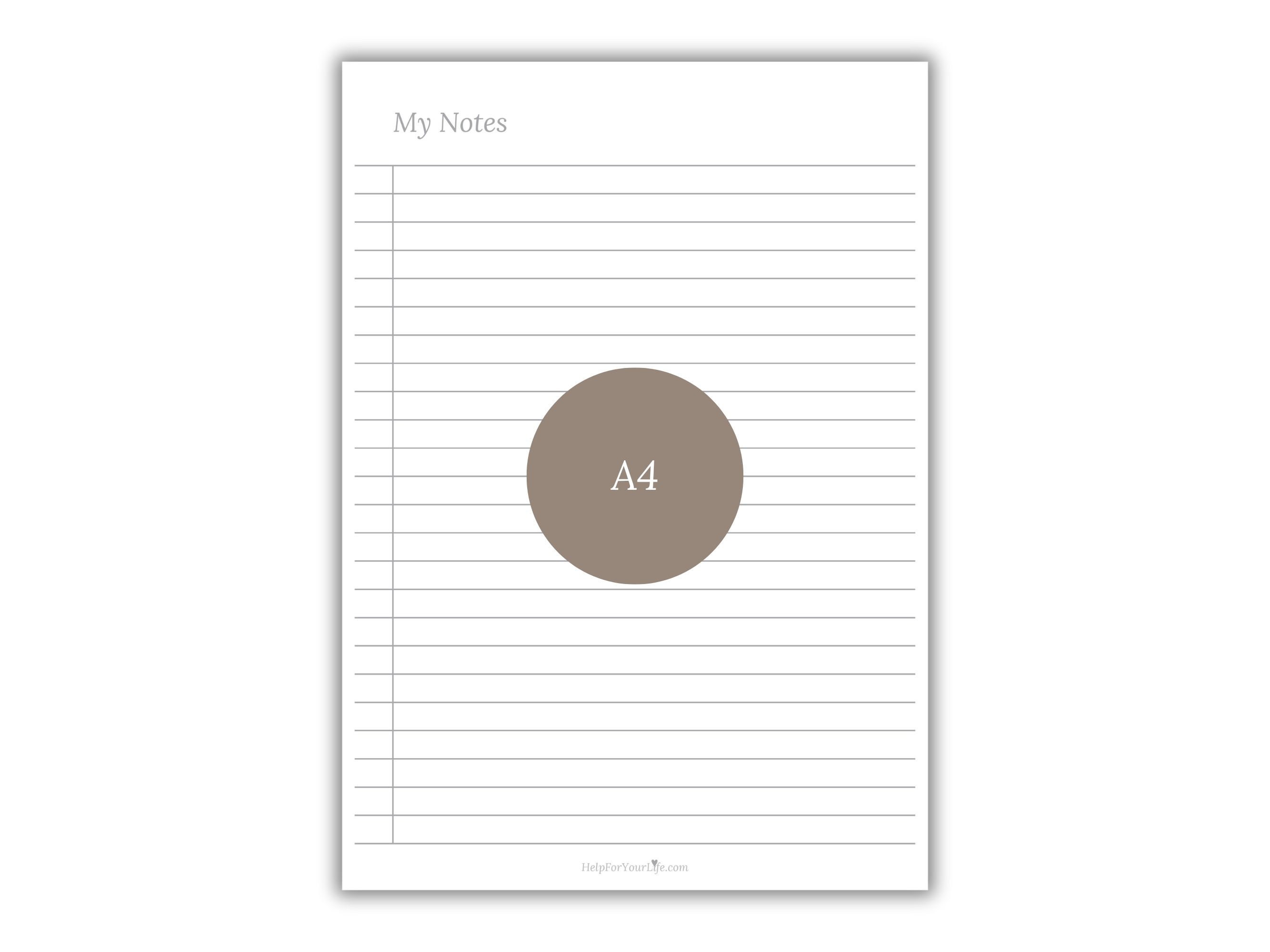 Minimalist Notes Papers, Templates, Printables, Pages, Notes Paper ...