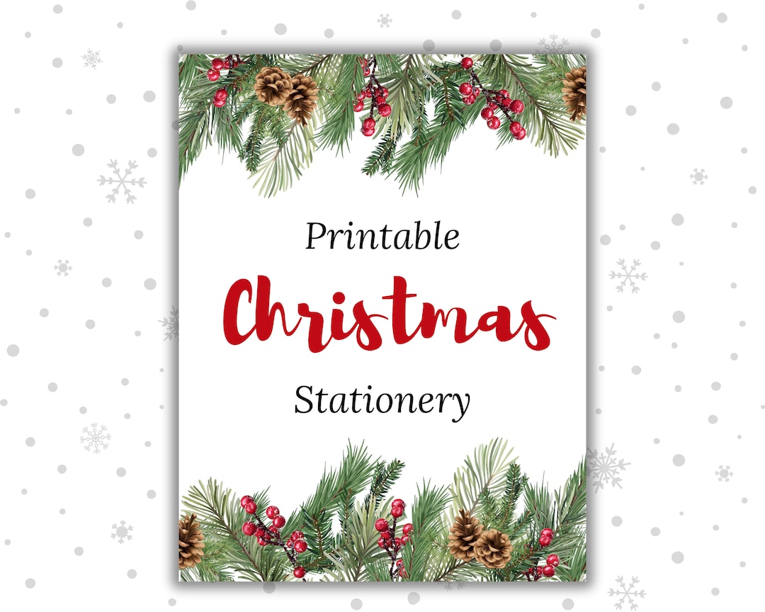 Christmas Stationery, Printable Christmas Greens (PDF, JPG) - Etsy
