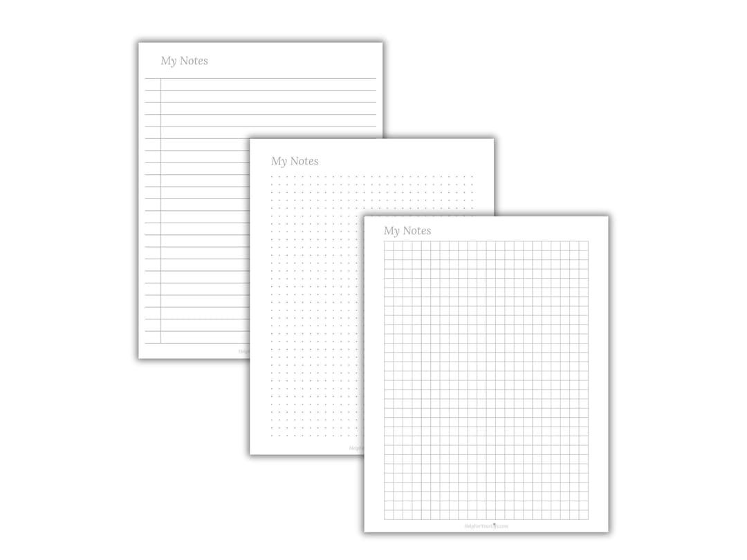 Minimalist Notes Papers, Templates, Printables, Pages, Notes Paper ...