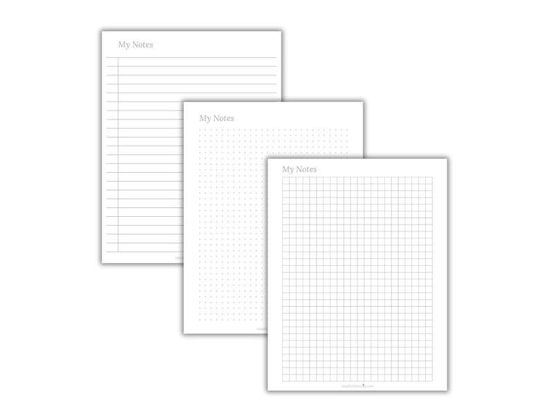 Minimalist Notes Papers, Templates, Printables, Pages, Notes Paper ...