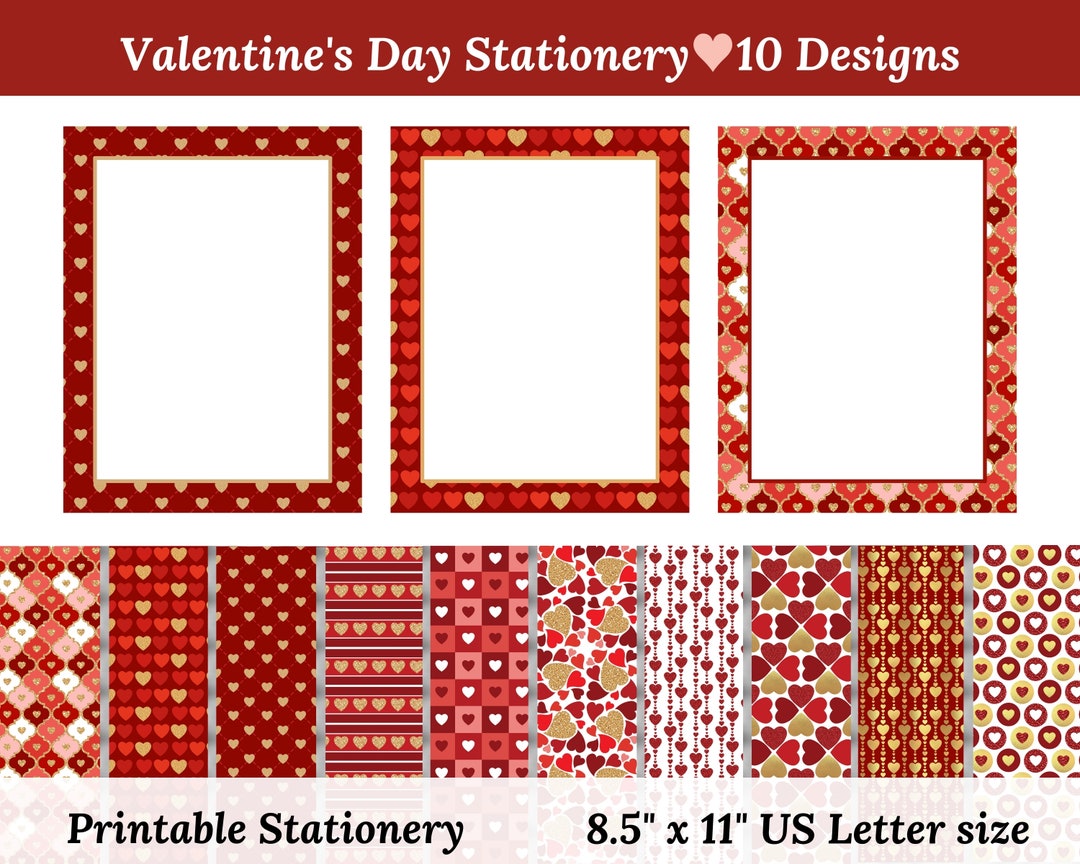 Printable Valentine's Day Stationery, Valentine Notes, Cute Valentine ...