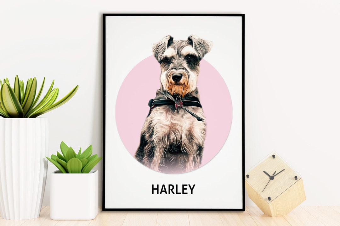 Pet Portrait Custom and Personalized. Pet Dog Wall Art DIGITAL DOWNLOAD ...