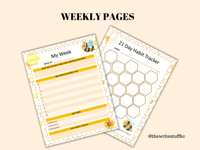 Planner Daily Weekly Monthly Yearly Bee Positive | Etsy