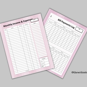 Finance Tracker, PDF Printable, Financial Goals, Monthly Budget, Income ...