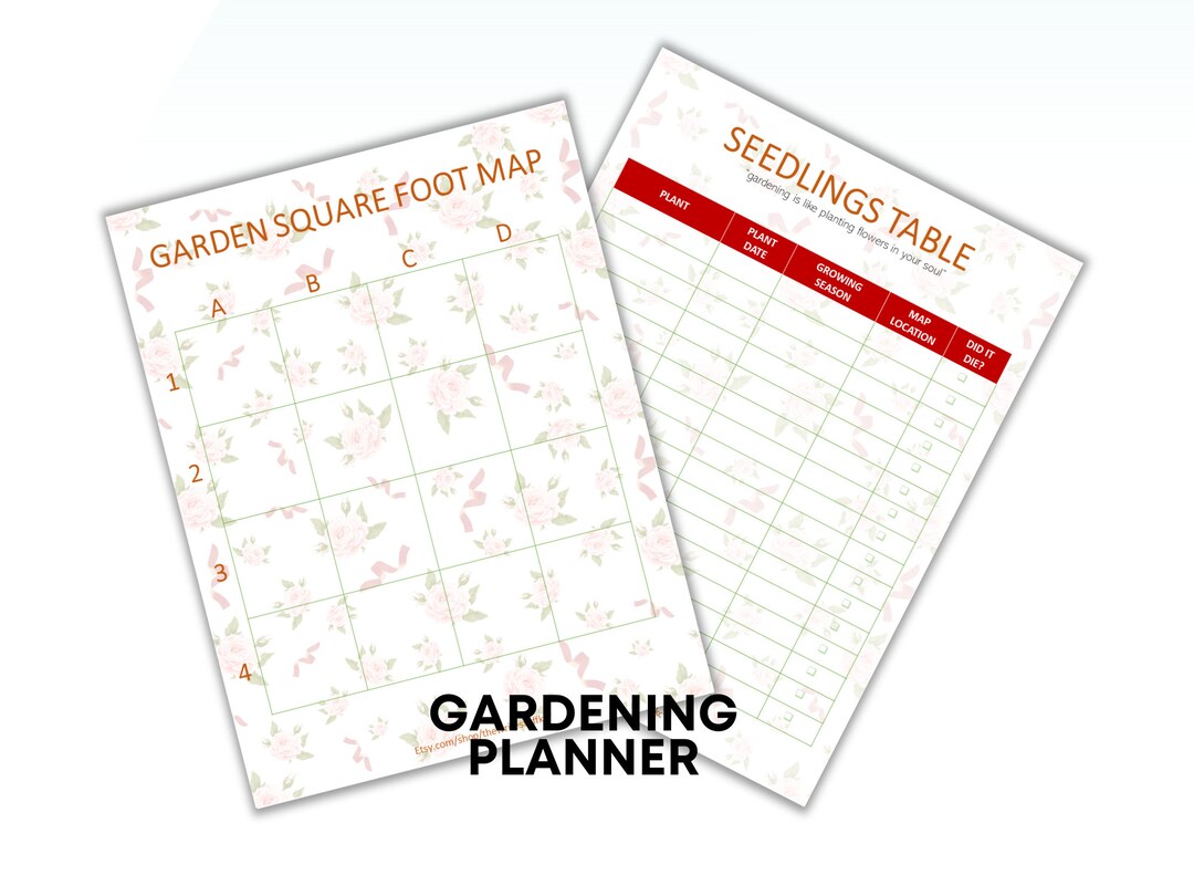 Gardening Planner Printable, Seed Table, Garden Plot - Etsy