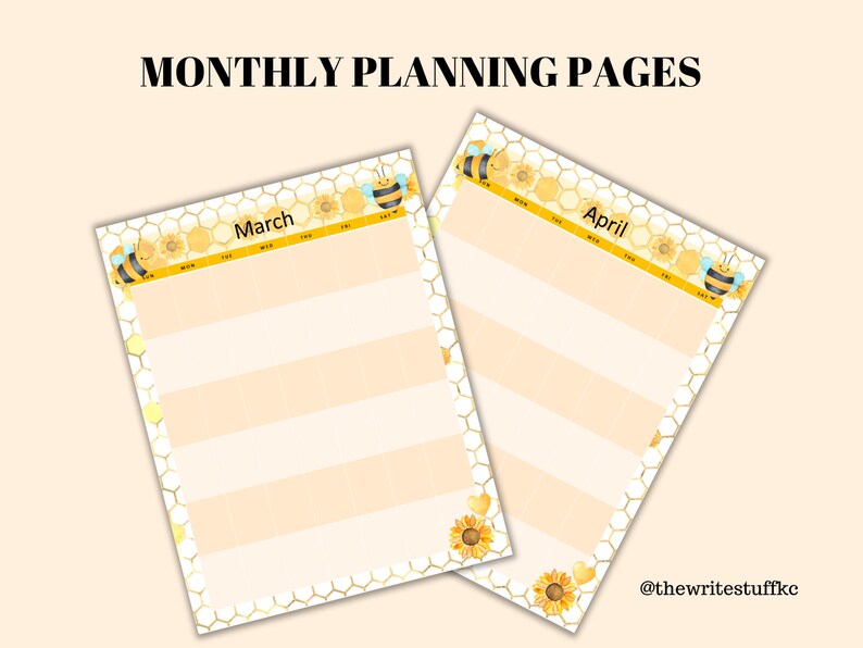 Planner Daily Weekly Monthly Yearly Bee Positive | Etsy