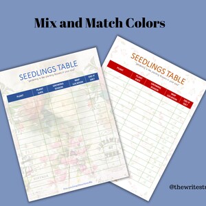 Gardening Planner, Printable, Seed Table, Garden Plot, 2 Sets - Etsy