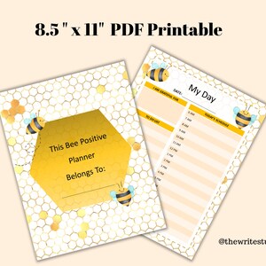 Planner, Daily, Weekly, Monthly, Yearly - Bee Positive Printable - Etsy