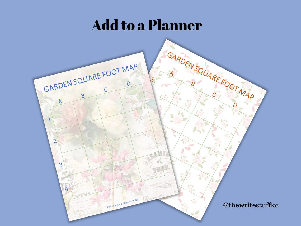 Gardening Planner, Printable, Seed Table, Garden Plot, 2 Sets - Etsy