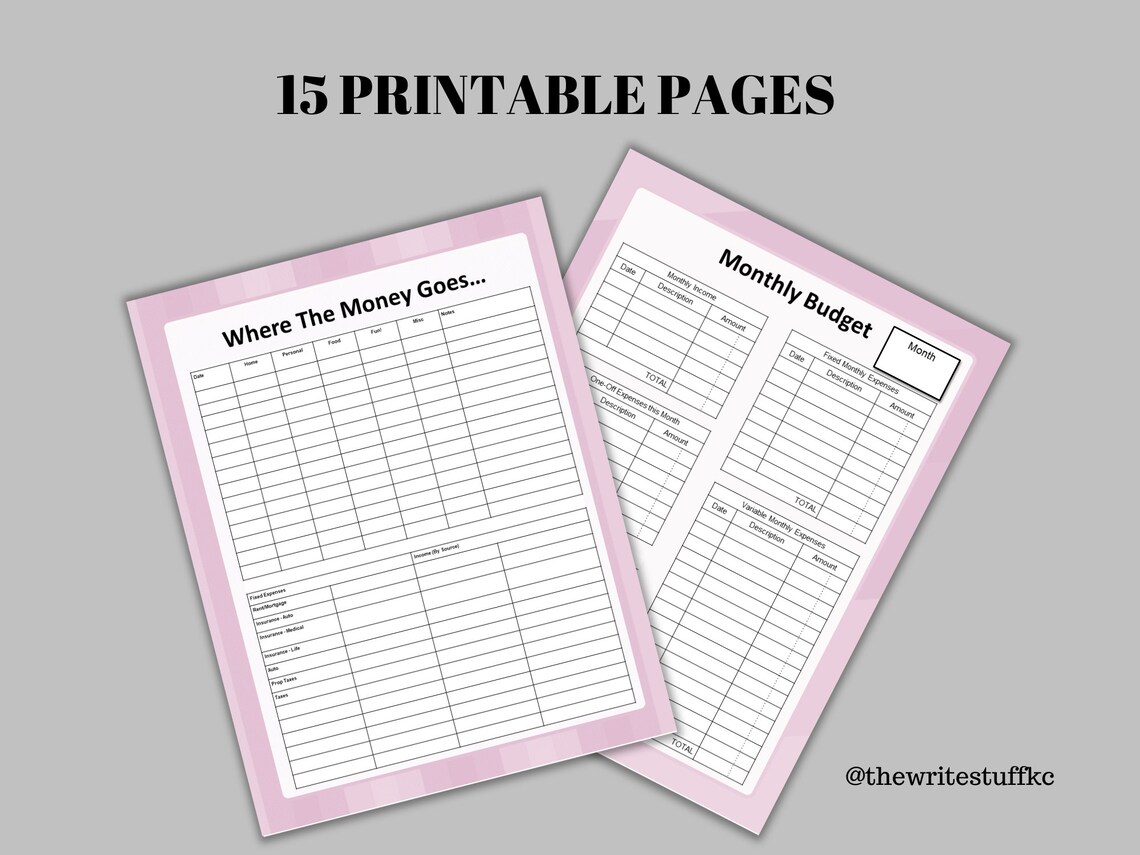 Finance Tracker PDF Printable Financial Goals Monthly | Etsy
