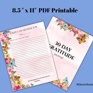 30 Day Gratitude Journal Printable Grateful Planner Digital Download ...
