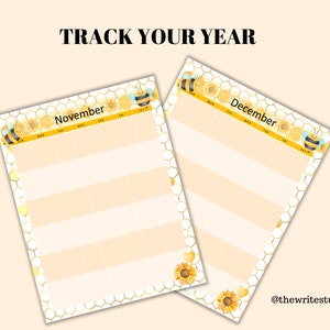 Planner, Daily, Weekly, Monthly, Yearly - Bee Positive Printable - Etsy