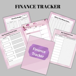 Finance Tracker, PDF Printable, Financial Goals, Monthly Budget, Income ...