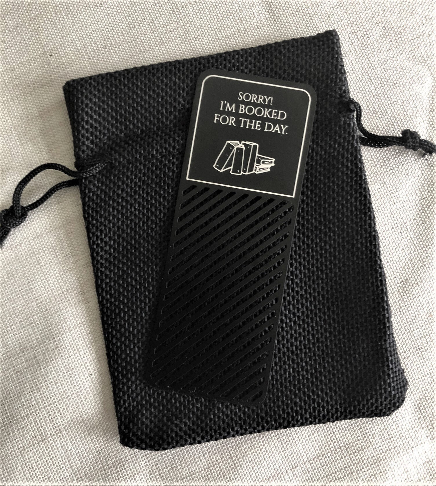 Unique Bookmarks sorry I'm Booked for the Day. 10 Cm Black & Silver ...